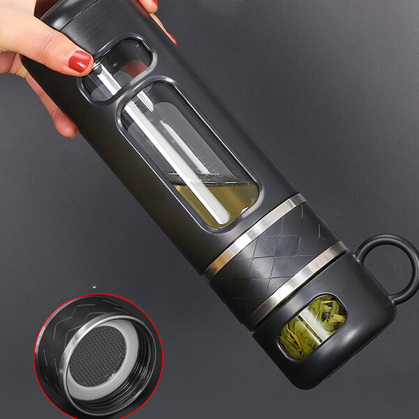 Bình pha trà thủy tinh giữ nhiệt 520ml 2 lớp siêu tốt có lõi lọc trà